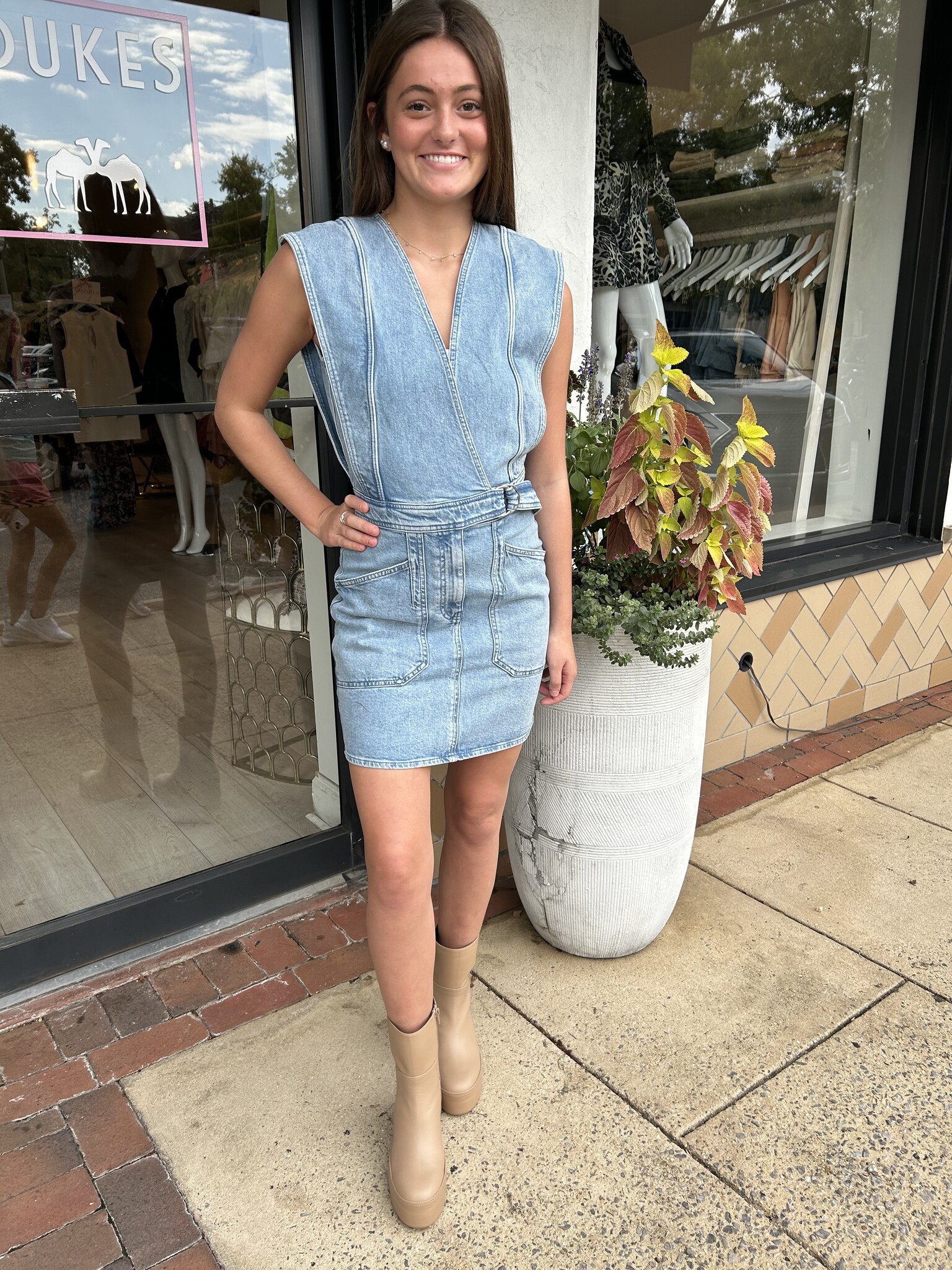 IRO- Qiana Dress- Light Blue - Dukes Online