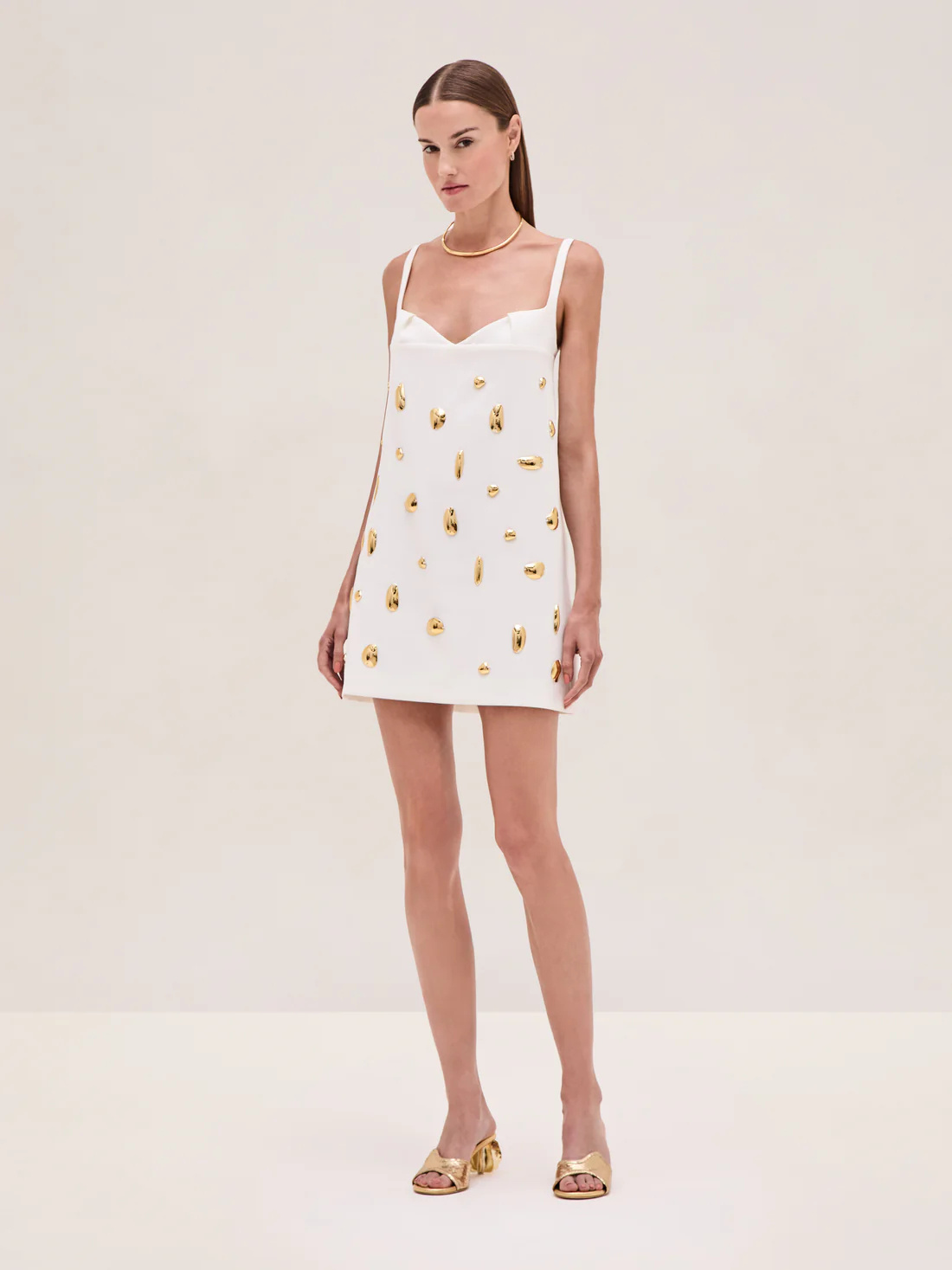 Alexis- Larsen Dress- White - Dukes Online