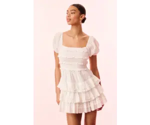 Love Shack Fancy- Fellows Dress- Optic White - Dukes Online