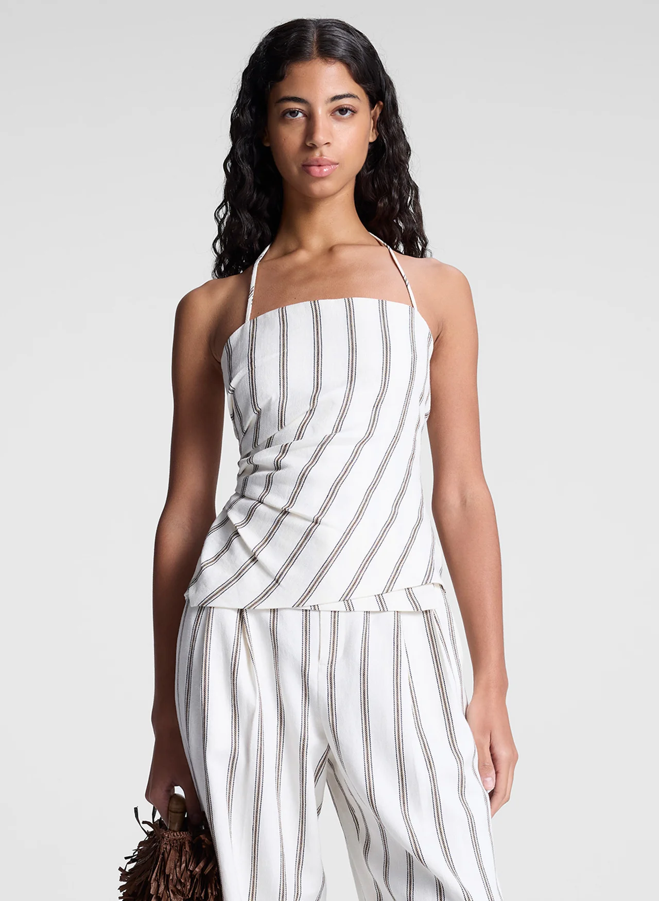A.L.C.- Charlotte Top- Cream Stripe - Dukes Online