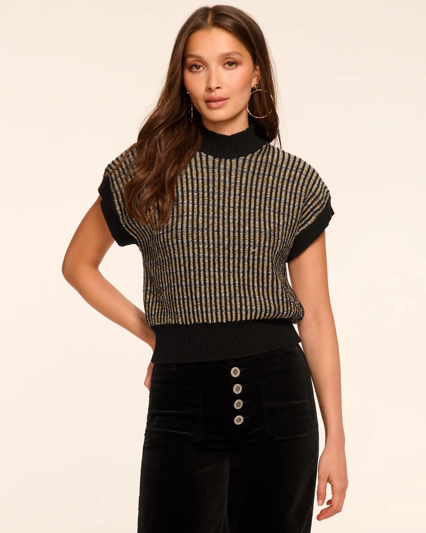 Ramy Brook- Hannah- Black Gold Knit - Dukes Online