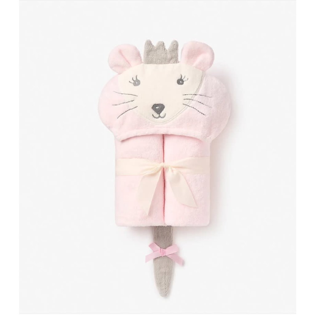Elegant Baby Bath Wrap - Mouse Pink - Judy At The Rink