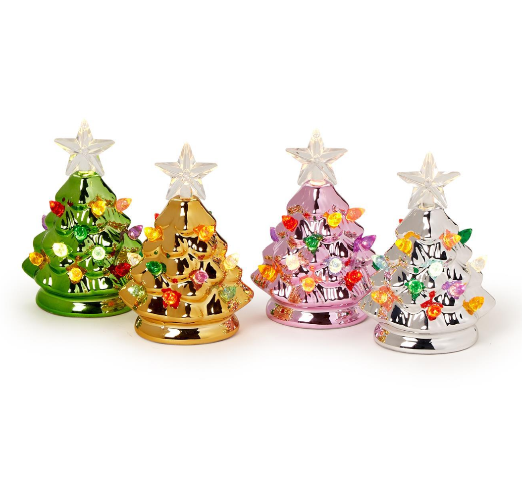 Two's Company Metallic Mini Tree with LED Lights - Judy At The Rink