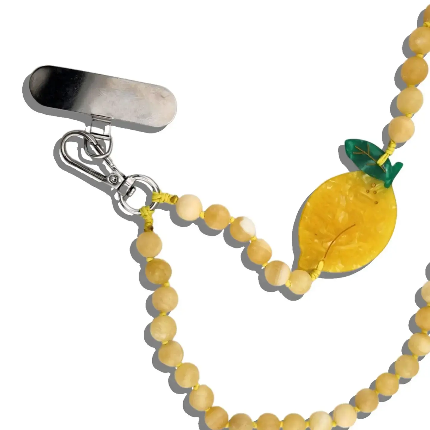 Solar Eclipse Hand-Painted Lemon Gemstone Bracelet Phone Chain - Judy ...