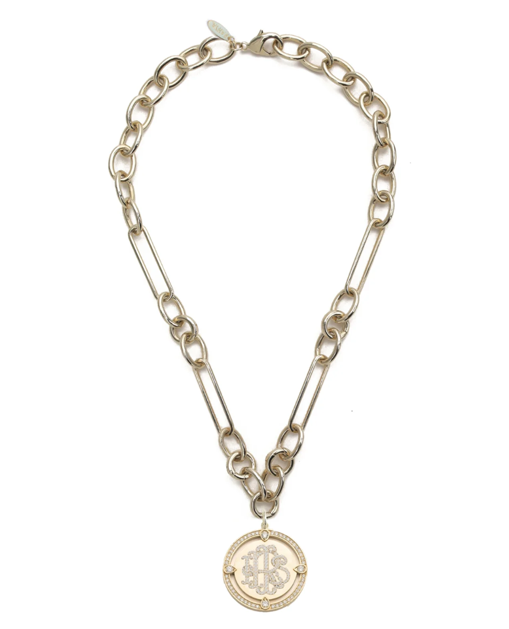 Rahya Jewelry Design Iris St. Charles Necklace with Monogram Medallion ...