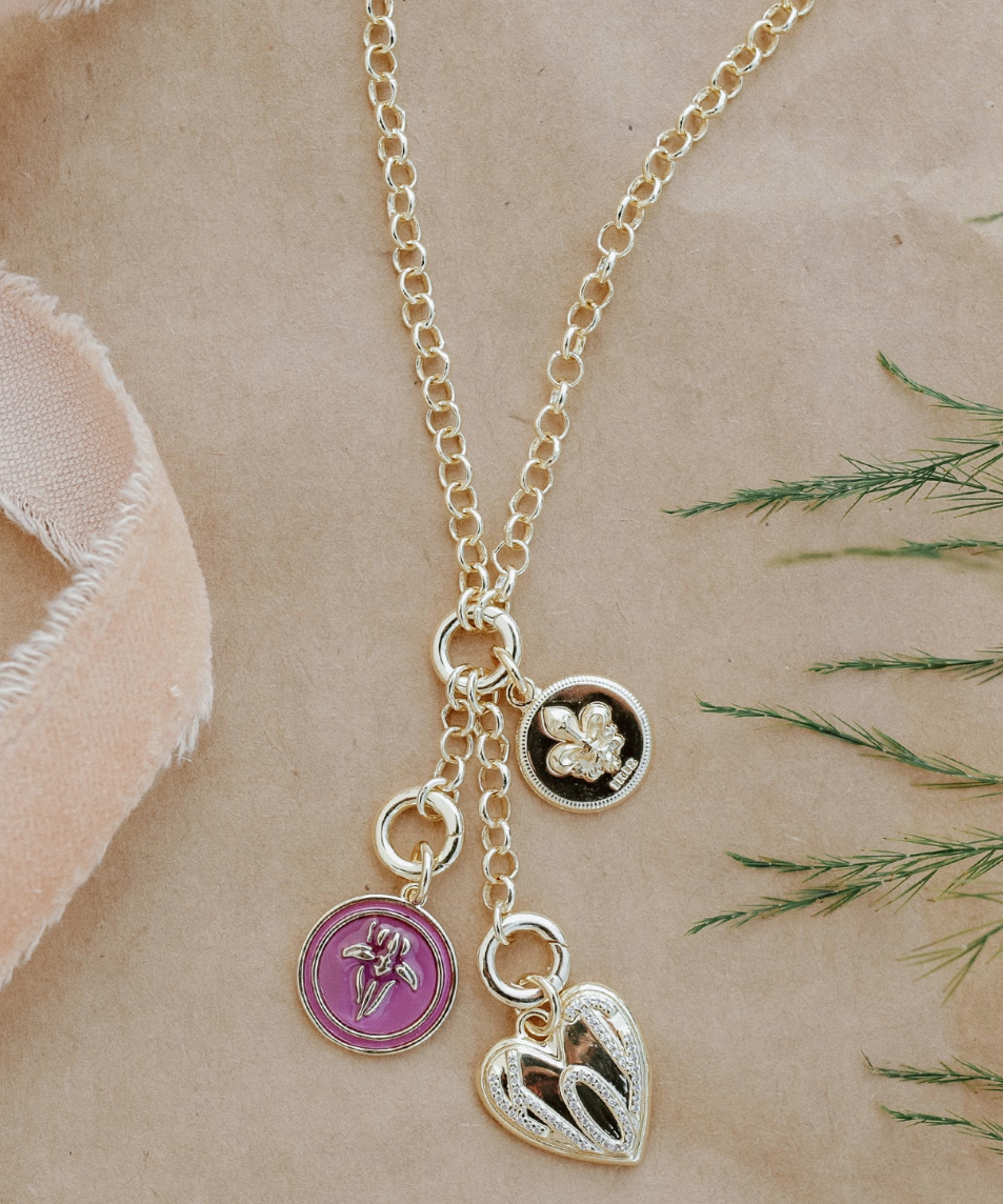 Rahya Jewelry Design Iris Napoleon Necklace with Mini St. Charles, Mini ...