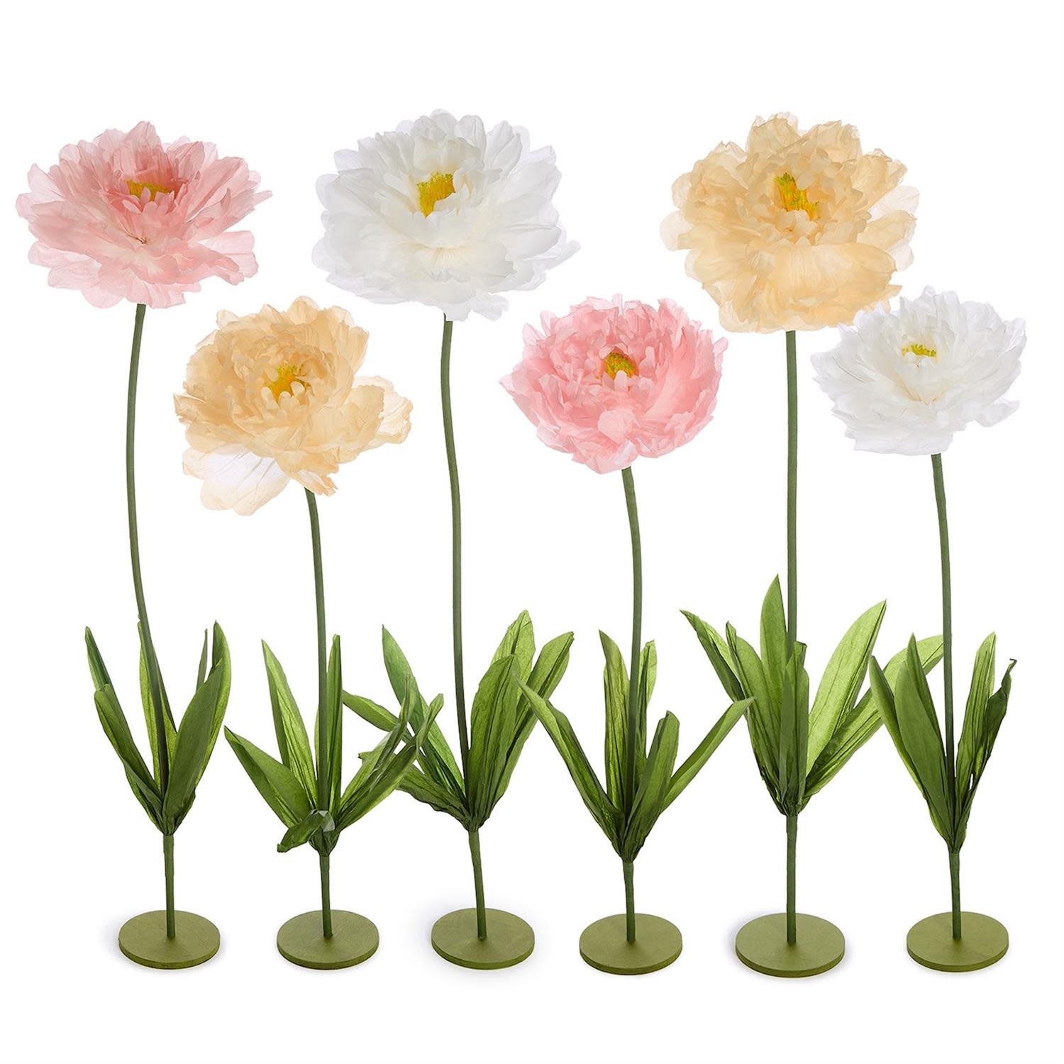 Two's Company Peach Oversized Hand-Crafted Paper Flower - Judy At The Rink