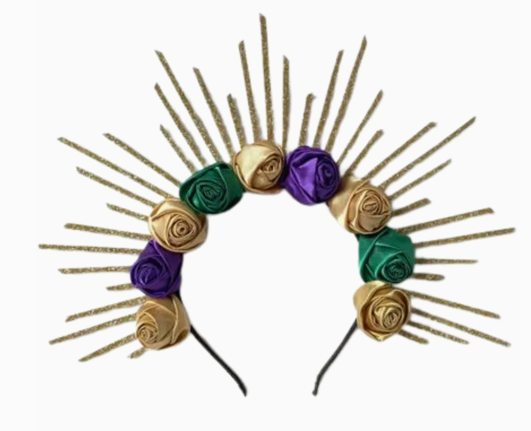Plush Appeal Mardi Gras Flower Halo Crown Headband - Judy At The Rink