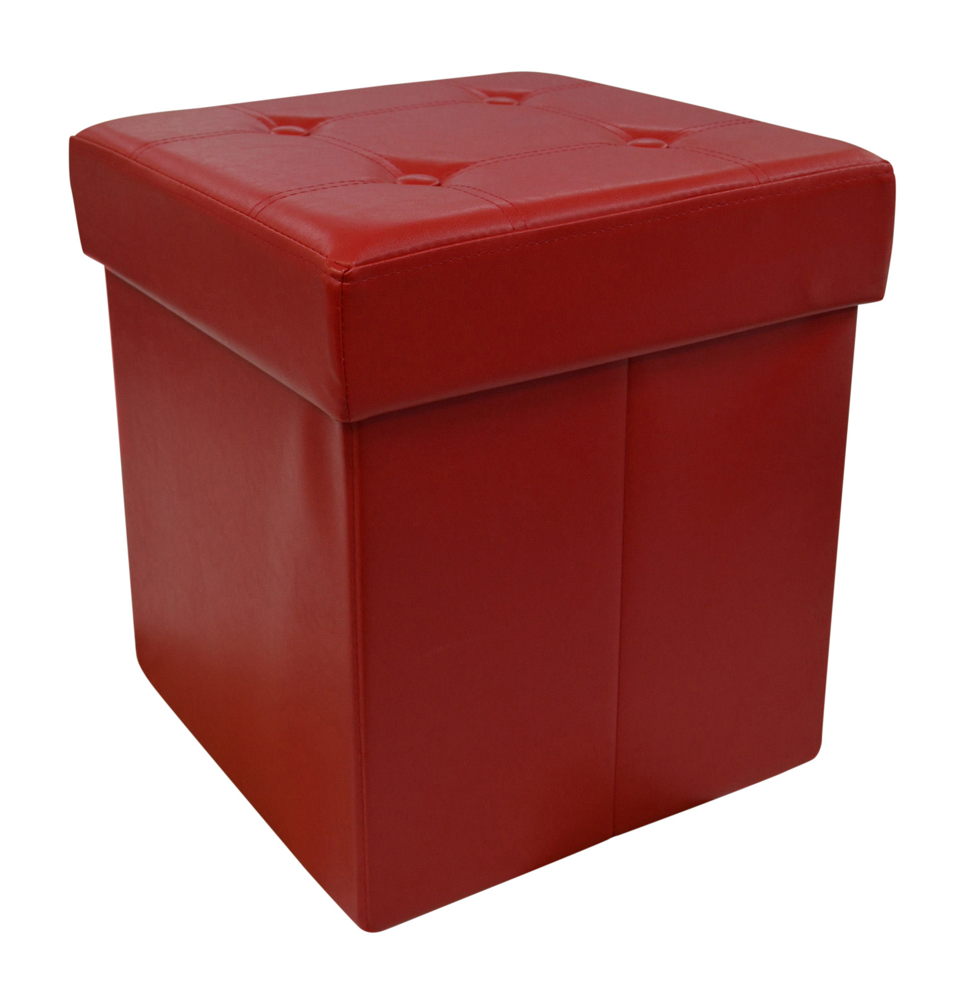 Red Square Folding Ottoman - MAISON CAPLAN