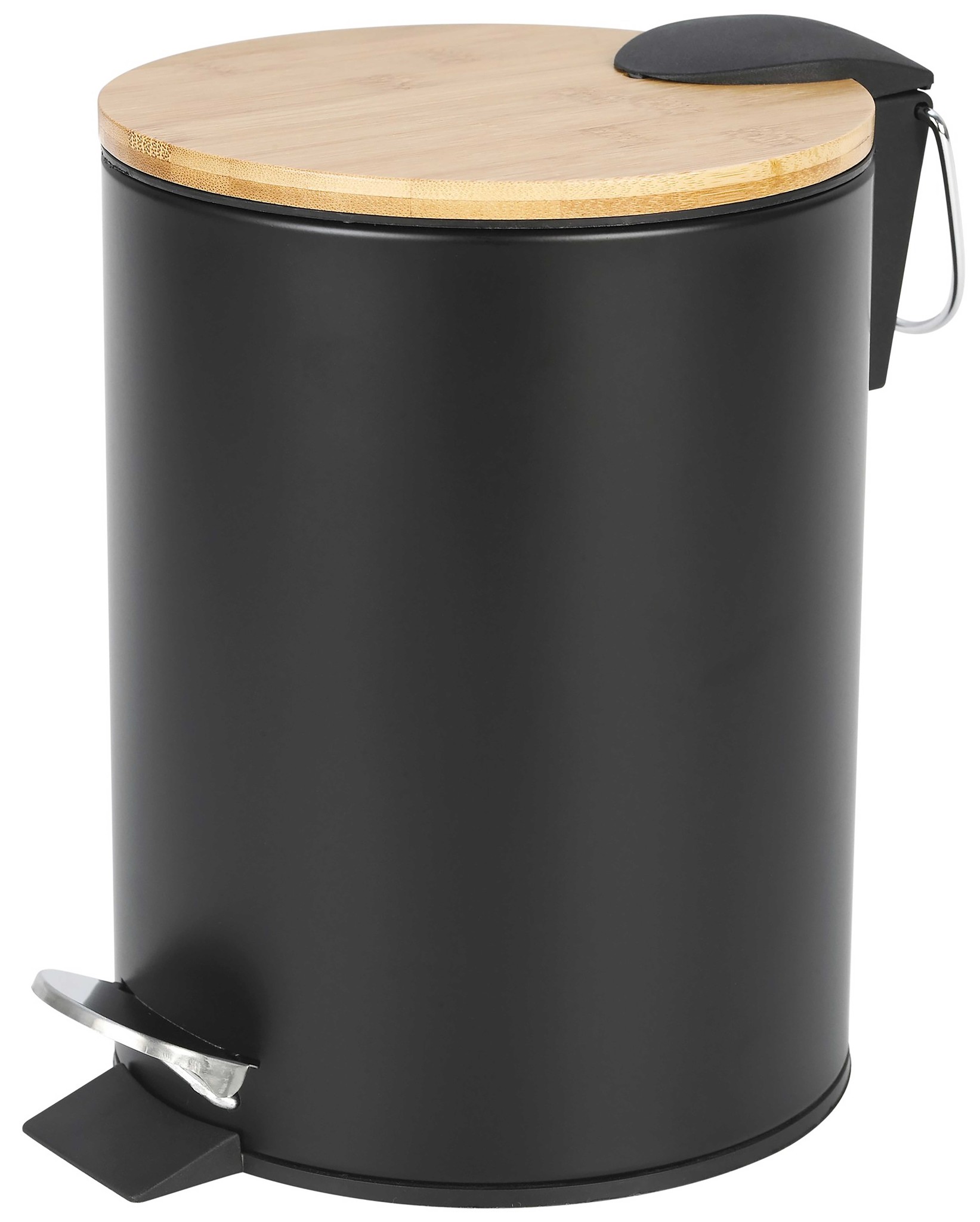 5L Round Stainless Steel Step on Can, Bamboo - MAISON CAPLAN