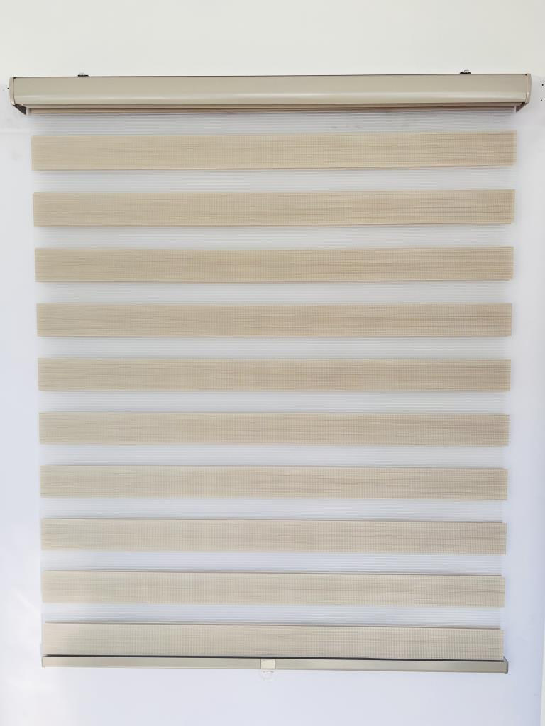 OLIVIA STONE ZEBRA CORDLESS BLINDS, BEIGE - MAISON CAPLAN