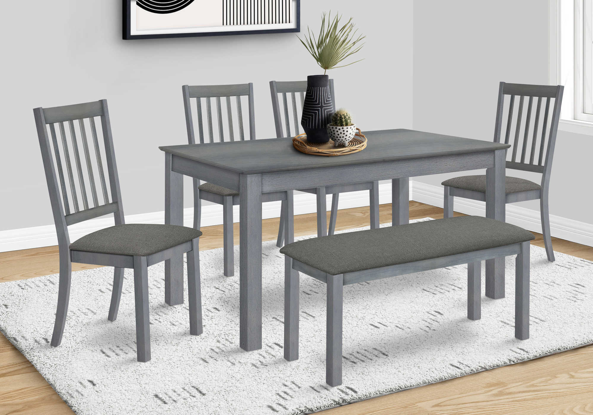 DINING TABLE I1430 - WASHED GREY VENEER / 36"X 60" - MAISON CAPLAN