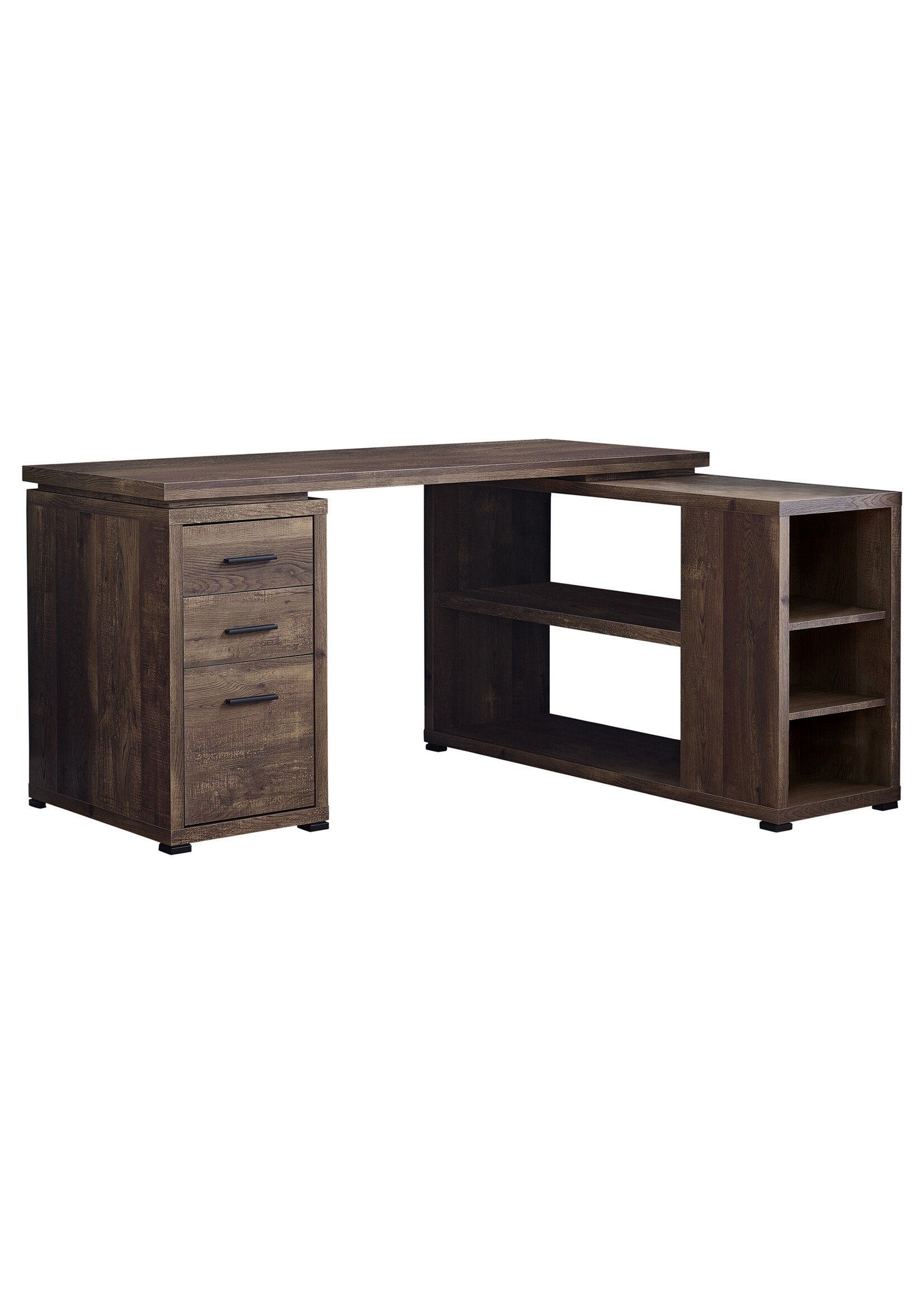 COMPUTER DESK - BROWN RECLAIMED WOOD L/R FACING CORNER - MAISON CAPLAN