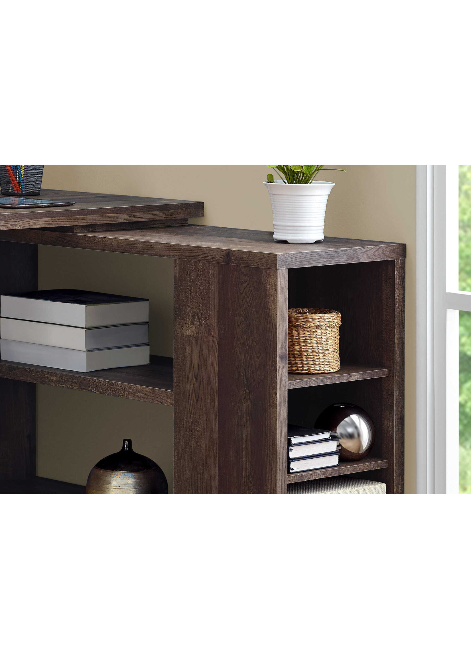 COMPUTER DESK - BROWN RECLAIMED WOOD L/R FACING CORNER - MAISON CAPLAN