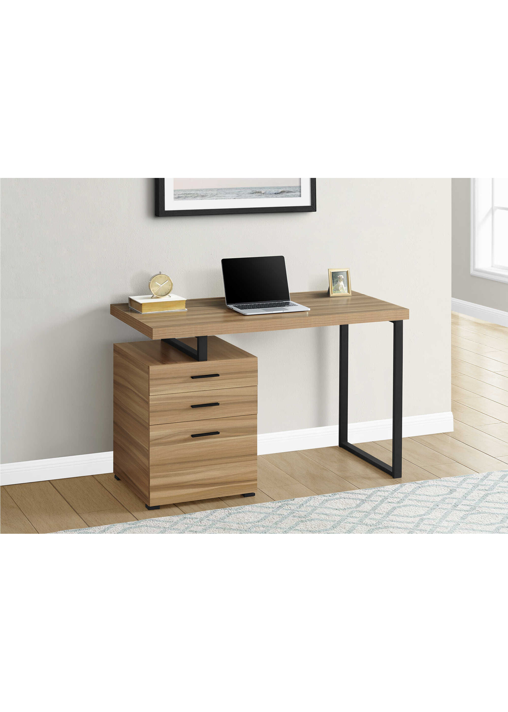 COMPUTER DESK - 48"L / RECLAIMED WOOD / BLACK METAL LEFT OR RIGHT ...