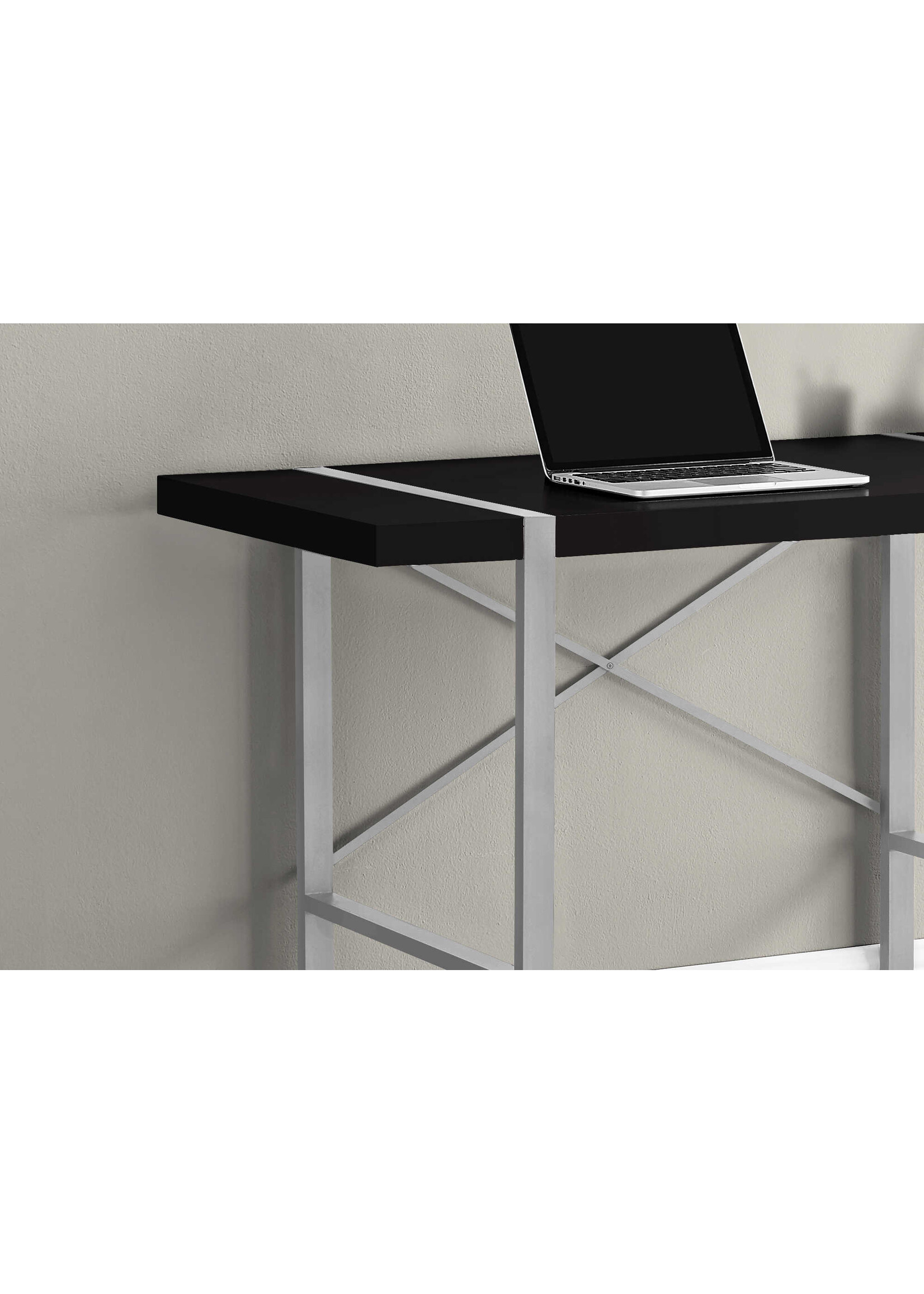 COMPUTER DESK - 48"L / BLACK / SILVER METAL - MAISON CAPLAN