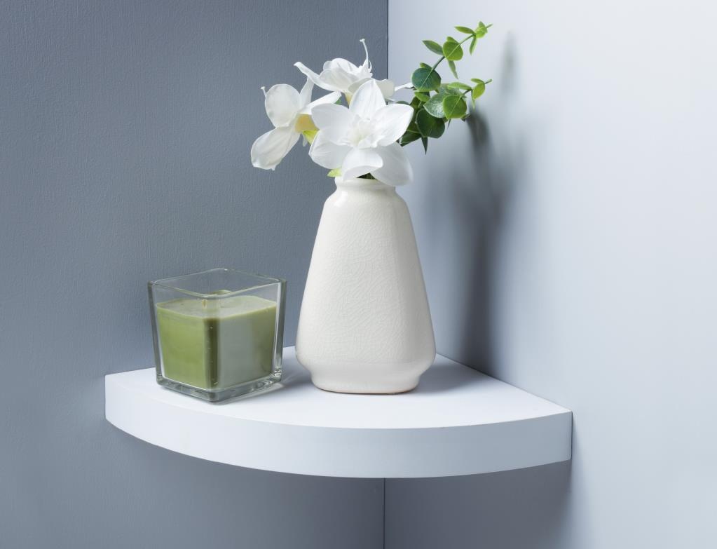 Floating Corner Shelf, White - MAISON CAPLAN