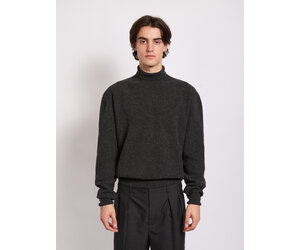 Lemaire: Anthracite Turtleneck Jumper | Men's Designer Lemaire: Anthracite Turtleneck Jumper | Men's Designer