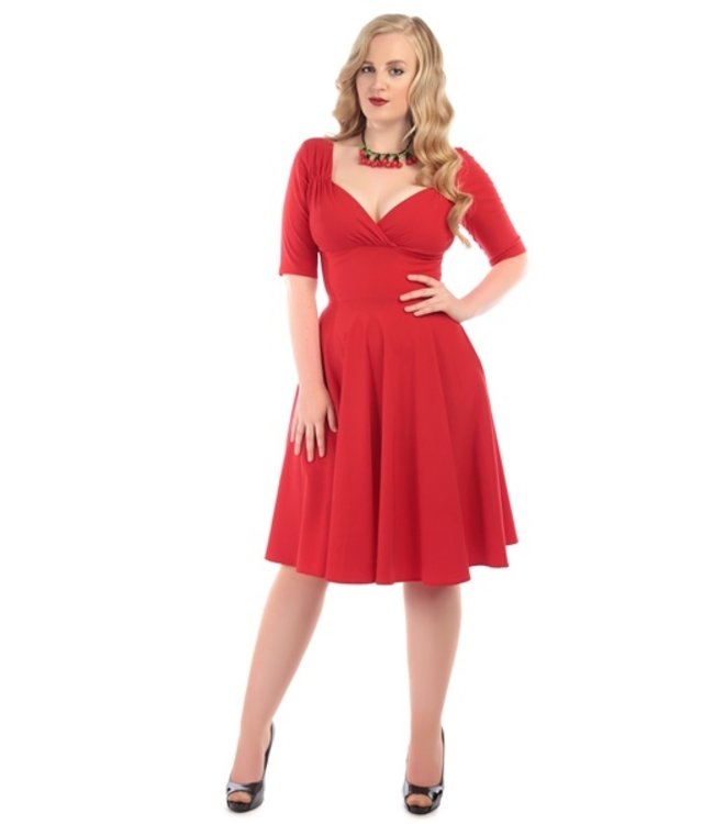 Robe Trixie Doll Évasé Rouge - Kitsch'n Swell