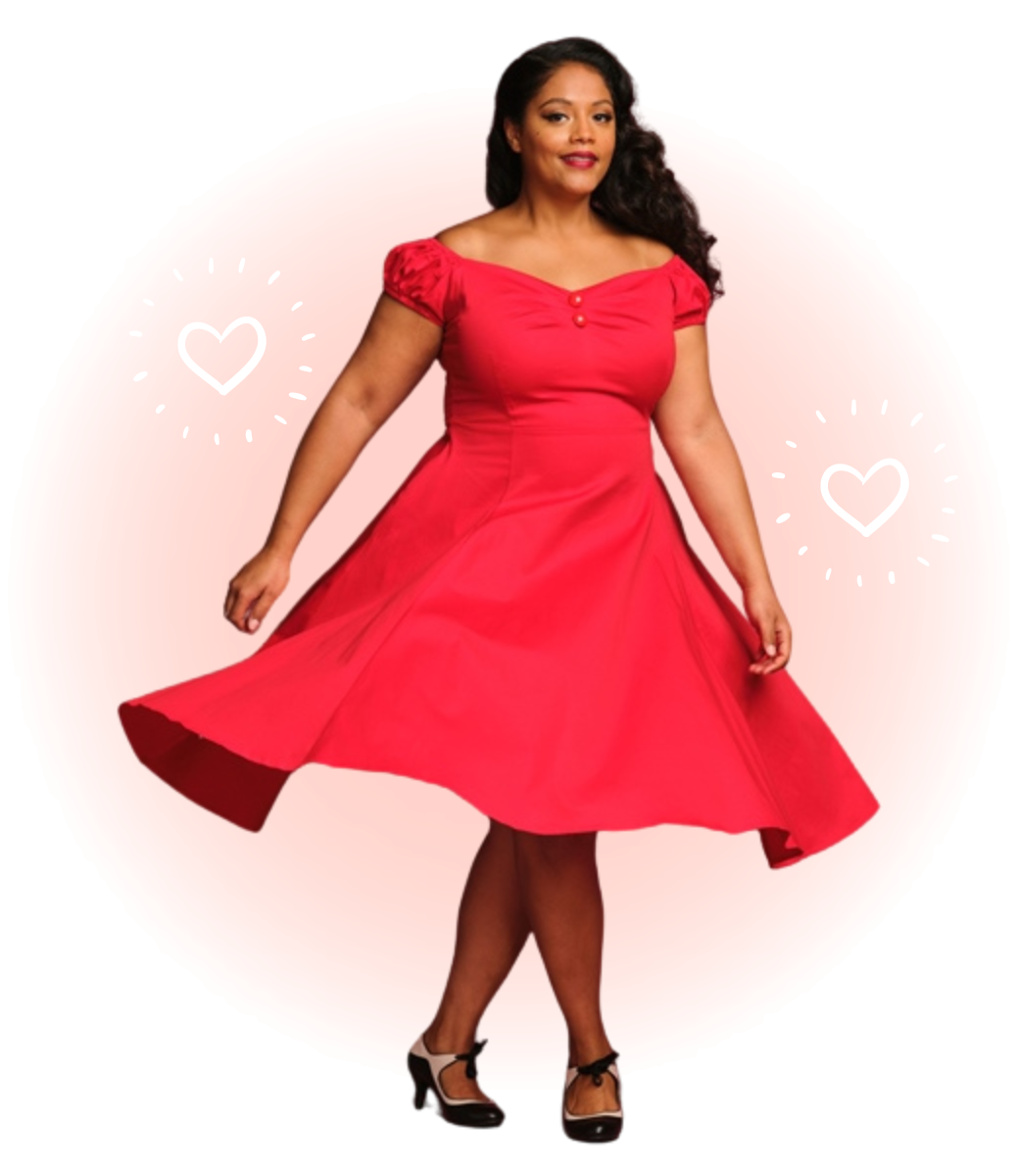 Robe Évasée Dolores Rouge - Kitsch'n Swell