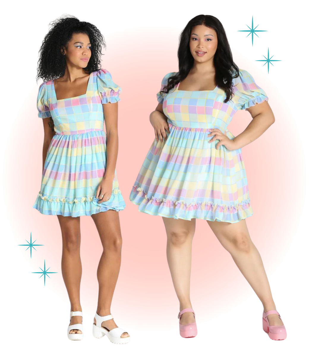 Mini-Robe Évasée Skye Multi-Color - Kitsch'n Swell