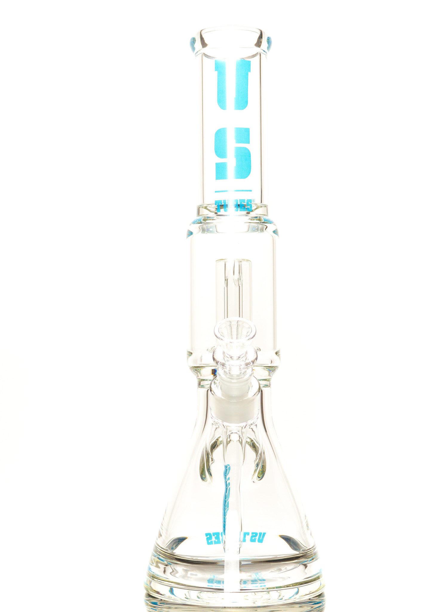 UST Beaker with Circ perc 17" Blue Logo - The Glass Stache