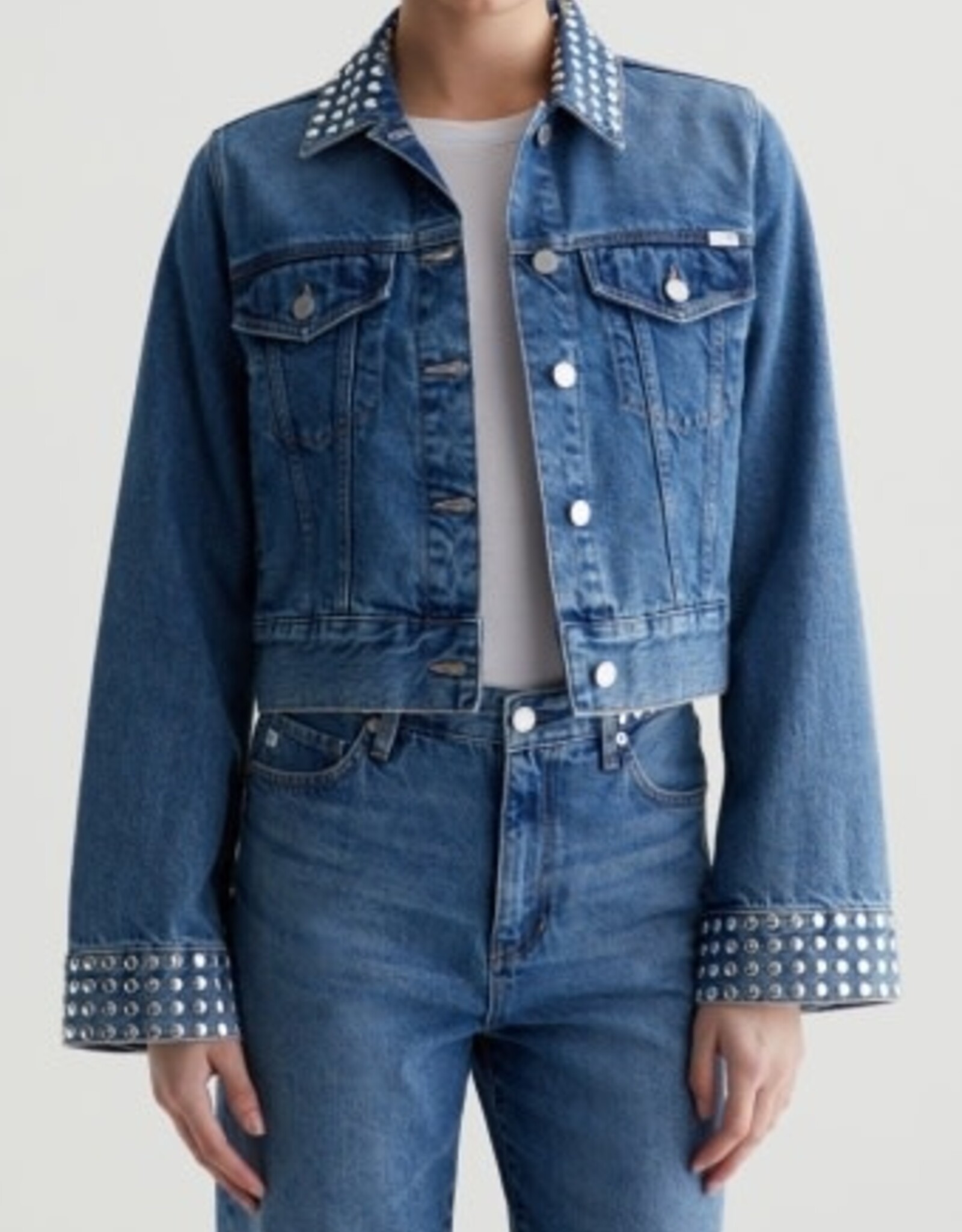 AG Adriano Goldschmied ISA STUDDED DENIM JACKET - B. Prince AG Adriano Goldschmied ISA STUDDED DENIM JACKET - B. Prince