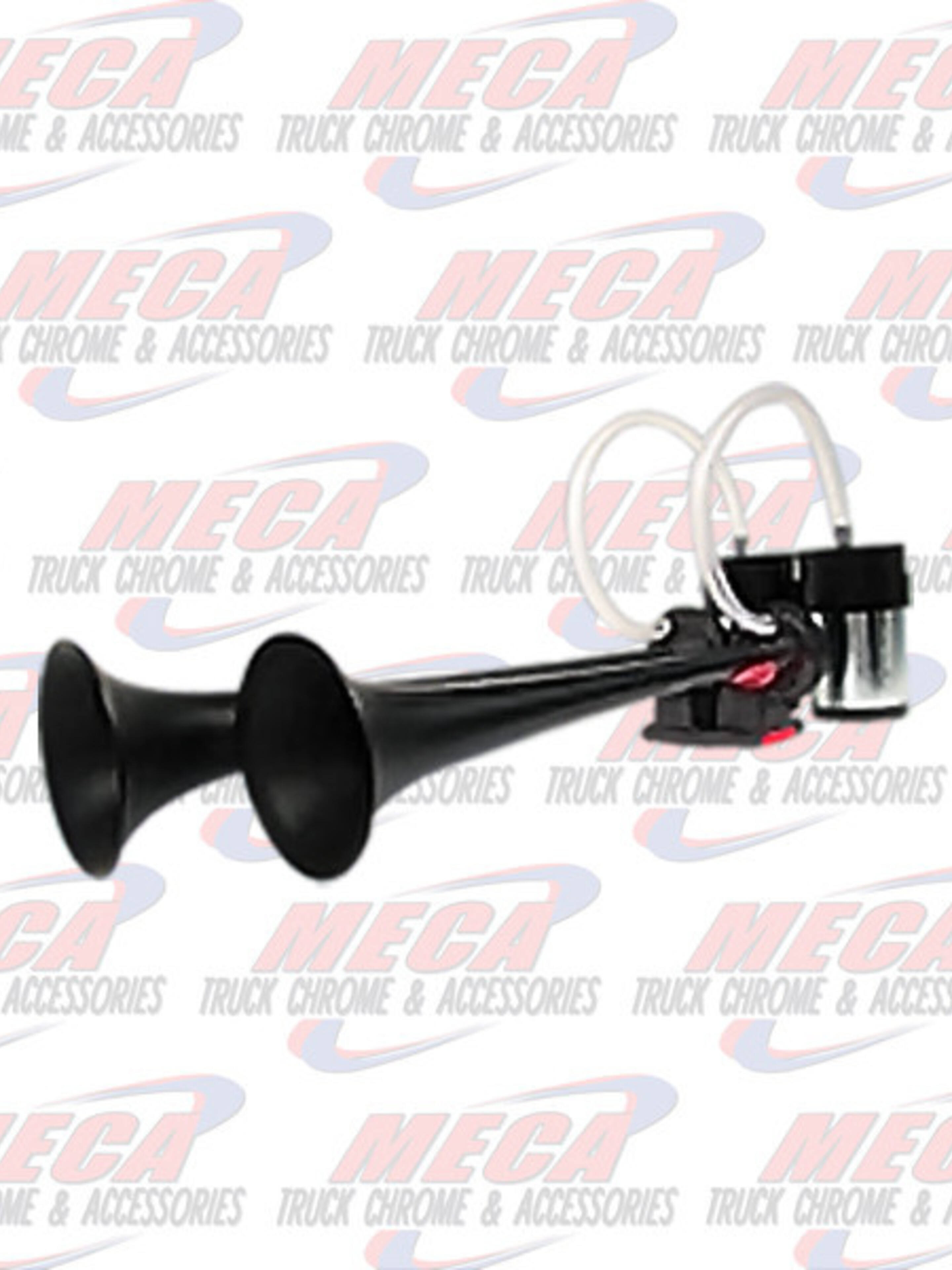 MEGA BLAST BLACK ELECTRIC HORN W/ 12V COMPRESSORS - Meca Truck Chrome