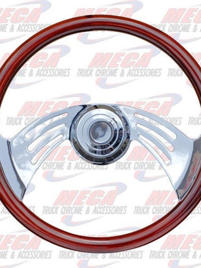 STEERING WHEEL 18" WINGS PB 5/98-UP - Meca Truck Chrome