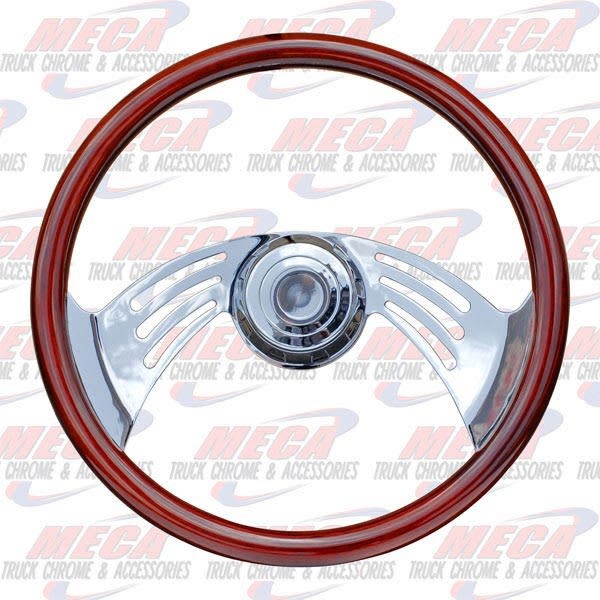 STEERING WHEEL 18" WINGS PB 5/98-UP - Meca Truck Chrome
