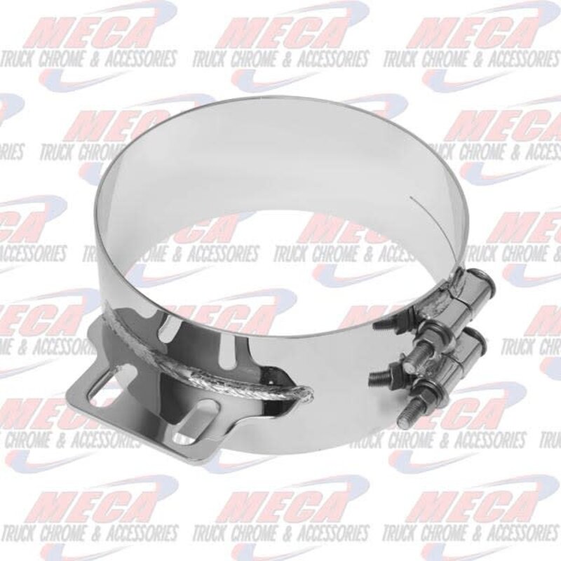 DYNAFLEX STACK CLAMP PB 7'' WIDE STYLE CHROME S/S - Meca Truck Chrome