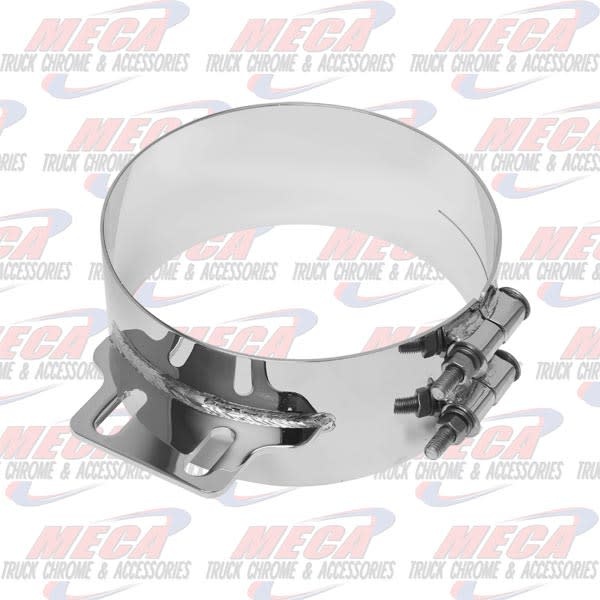 DYNAFLEX STACK CLAMP PB 7'' WIDE STYLE CHROME S/S - Meca Truck Chrome
