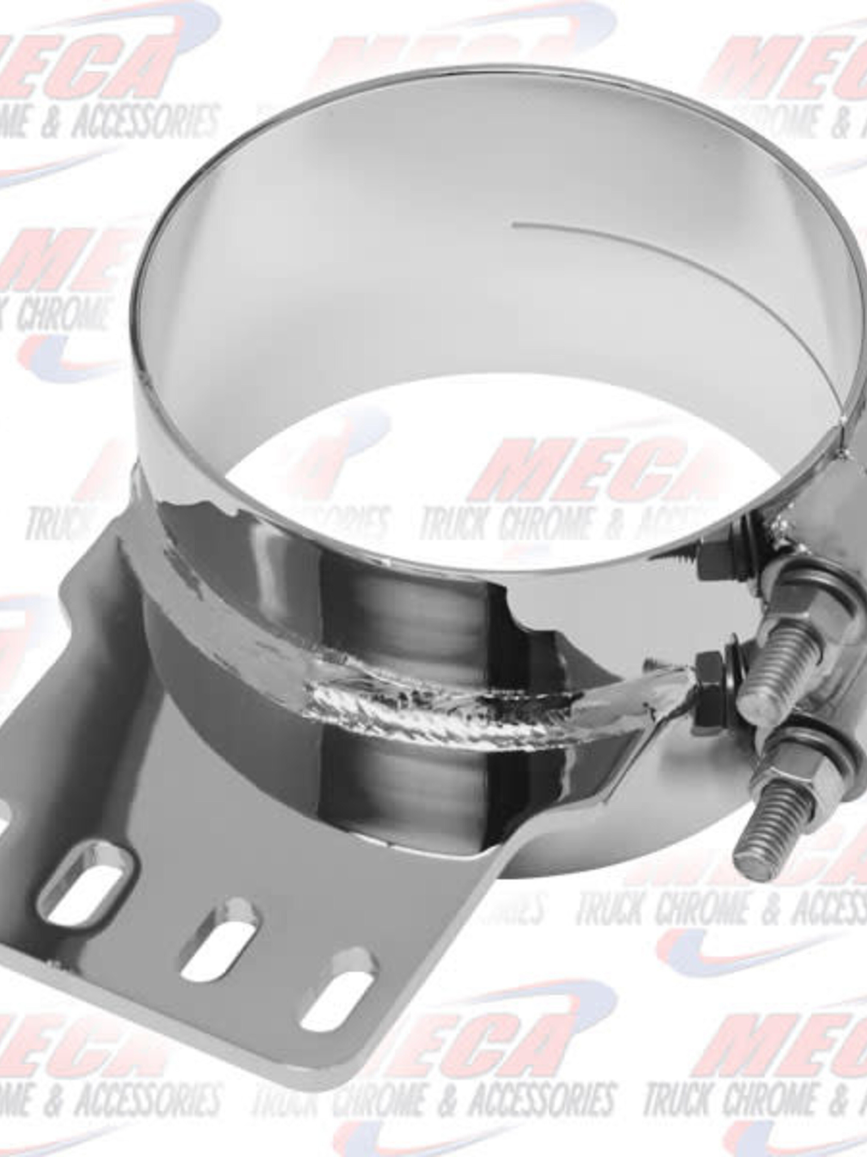 EXHASUT CLAMP KW 5'' WIDE STYLE S/S CHROME - Meca Truck Chrome