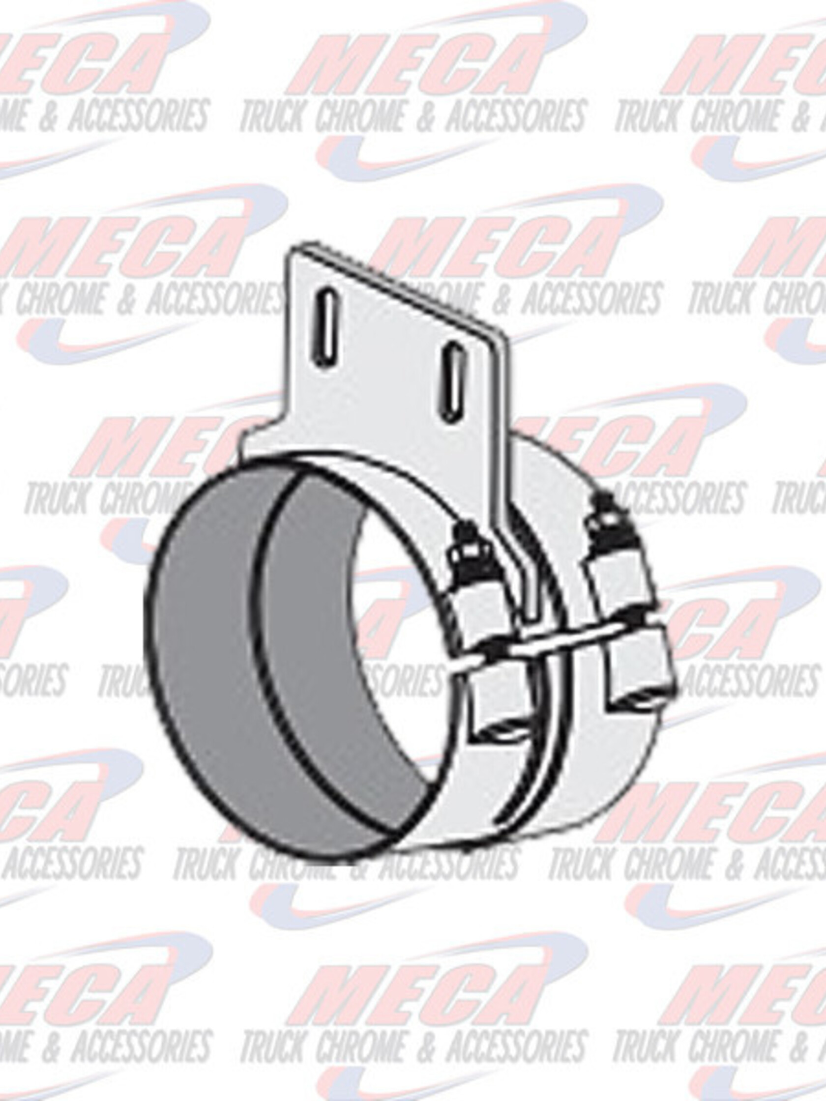 DYNAFLEX EXHAUST CLAMP WIDE 5-1/8'' PB FOR FEM STACK LEFT - Meca Truck ...