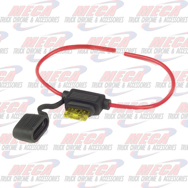 ATO/ATC FUSEHOLDER, 20 AMP, 14 GA W CAP & 20 AMP A - Meca Truck Chrome
