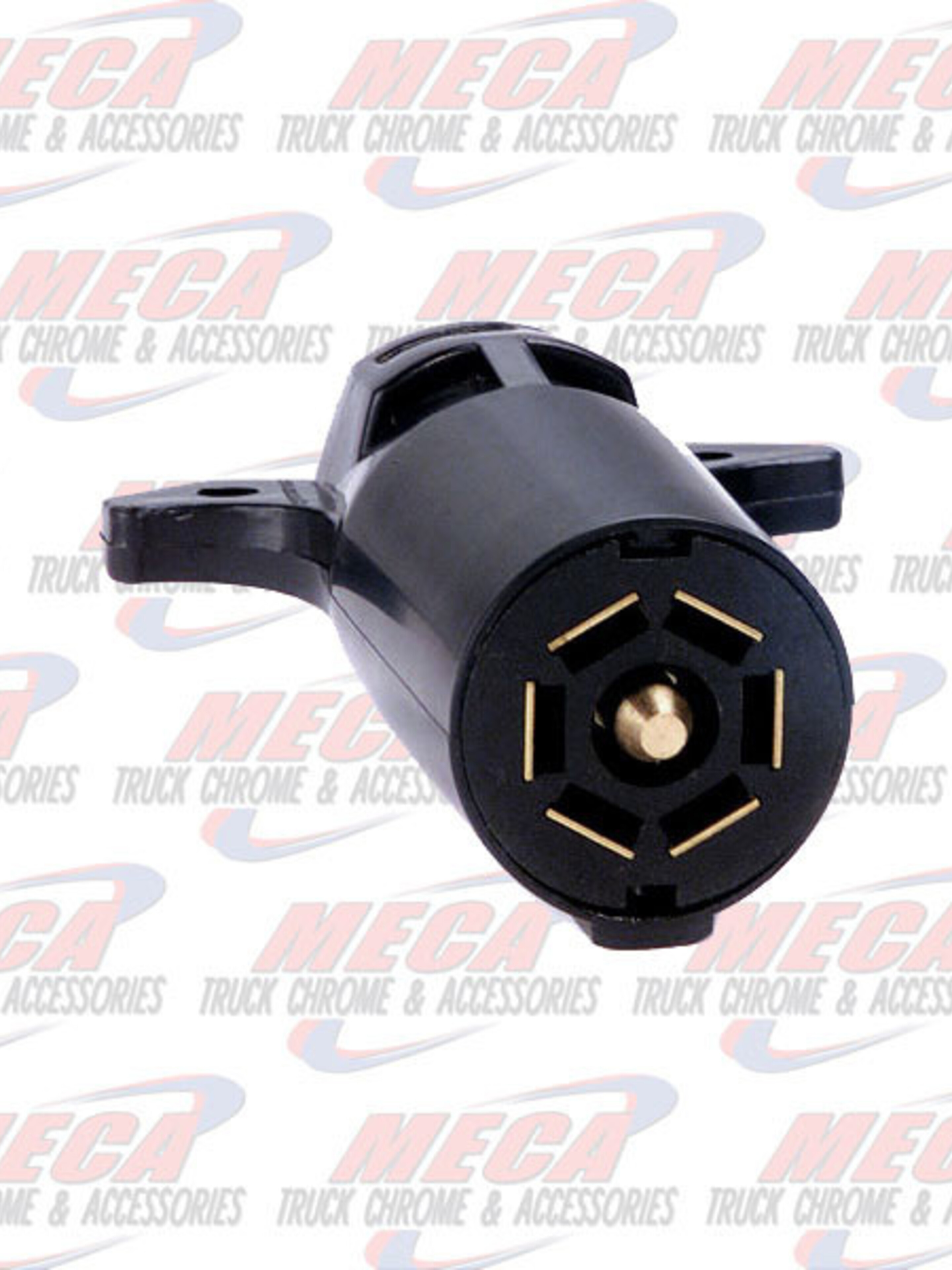 TRAILER PLUG, 7 POLE, RV STYLE - Meca Truck Chrome