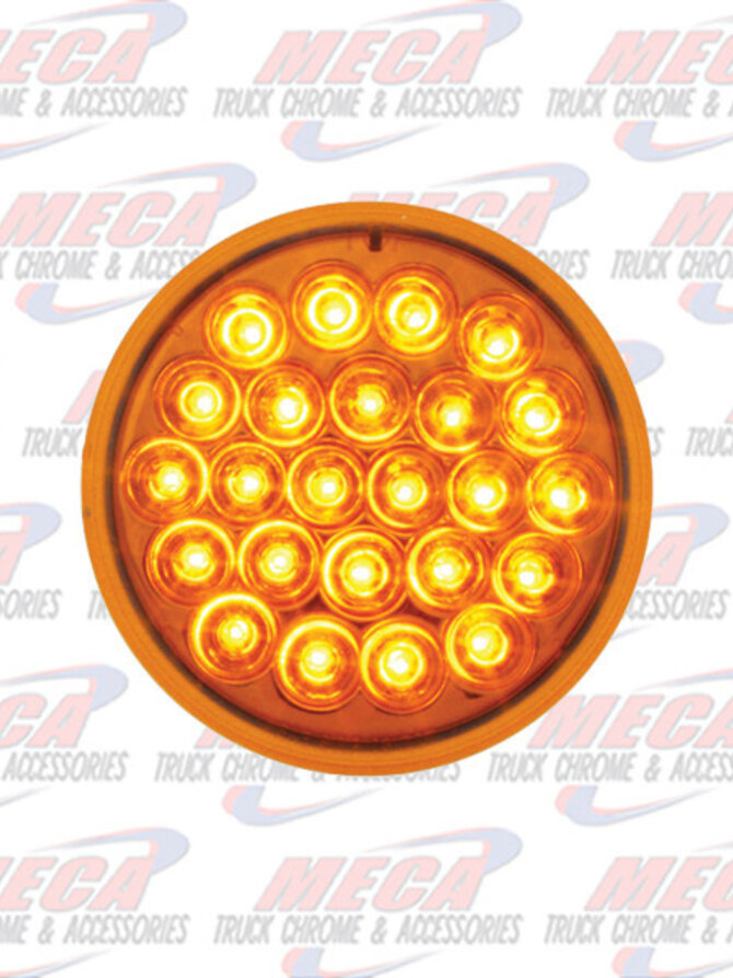 ROUND 4'' LIGHT LED PEARL 24 LED AMBER - Meca Truck Chrome