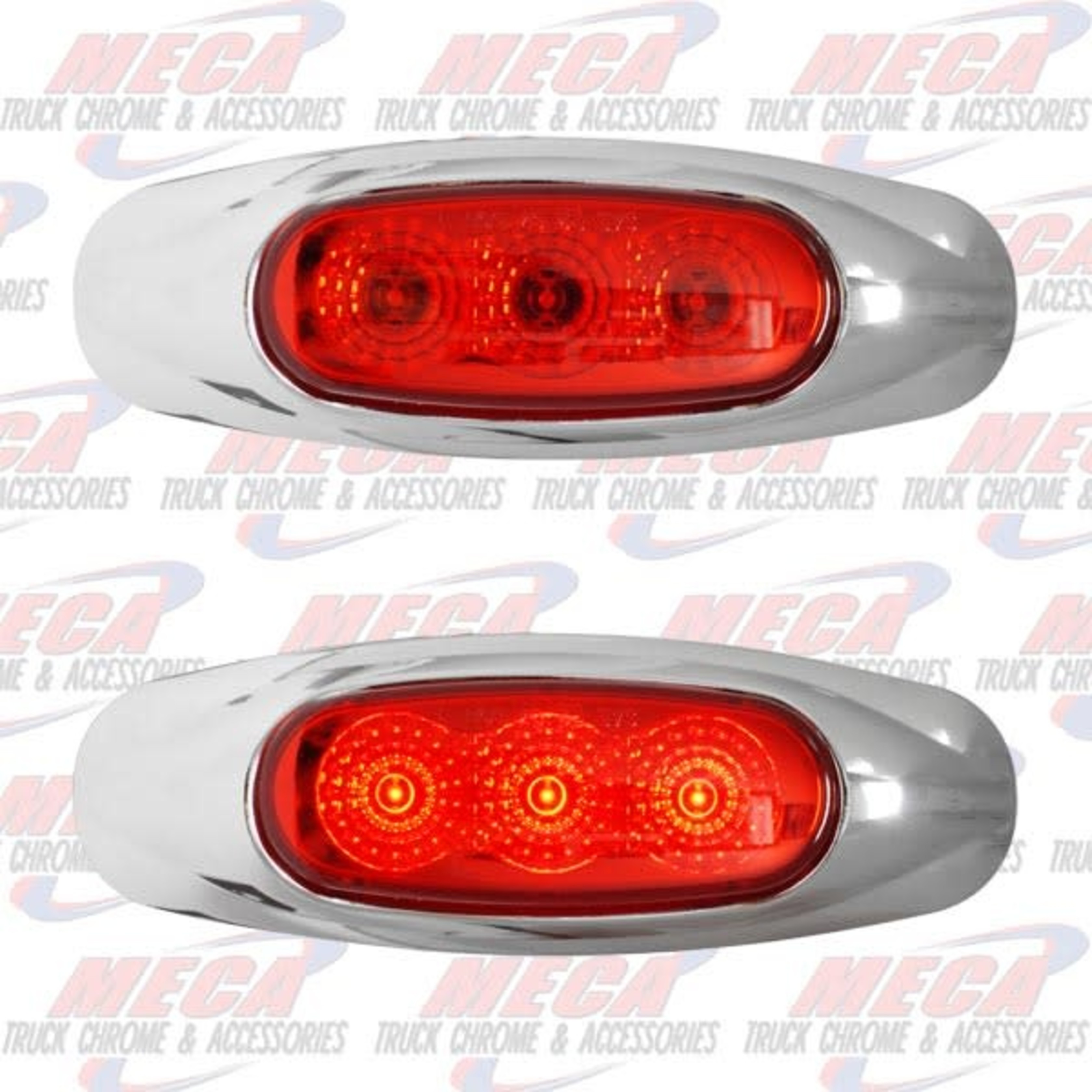 MARKER LIGHT RED 3 LED - Meca Truck Chrome
