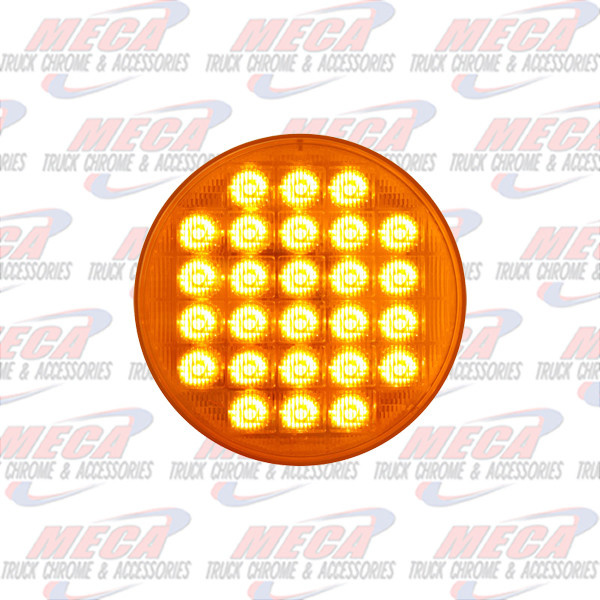 LED 4'' AMBER 26 DIODES W/ SEQUENTIAL FUNCTION - Meca Truck Chrome