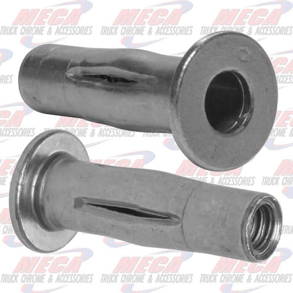 THREADED RIVET 1/4" LONG NECK USED ON FIBER GLASS (Each Rivet) - Meca Truck Chrome