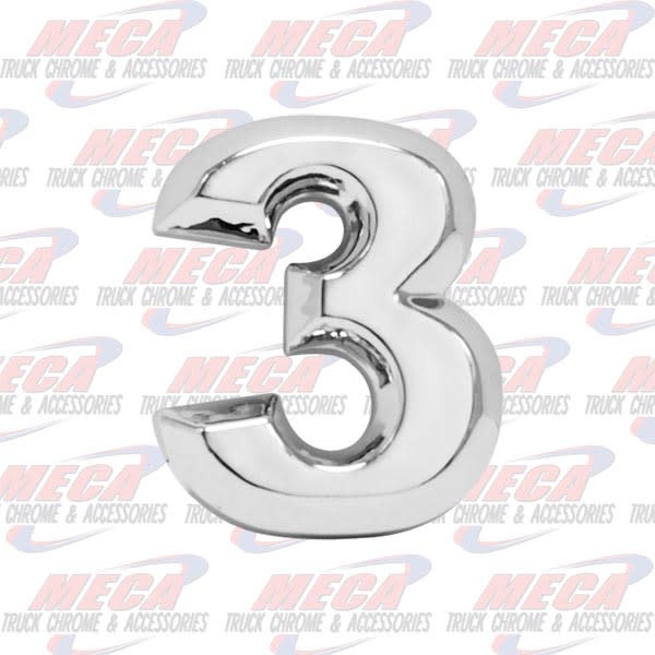 CHROME NUMBER 3 1" TALL - Meca Truck Chrome