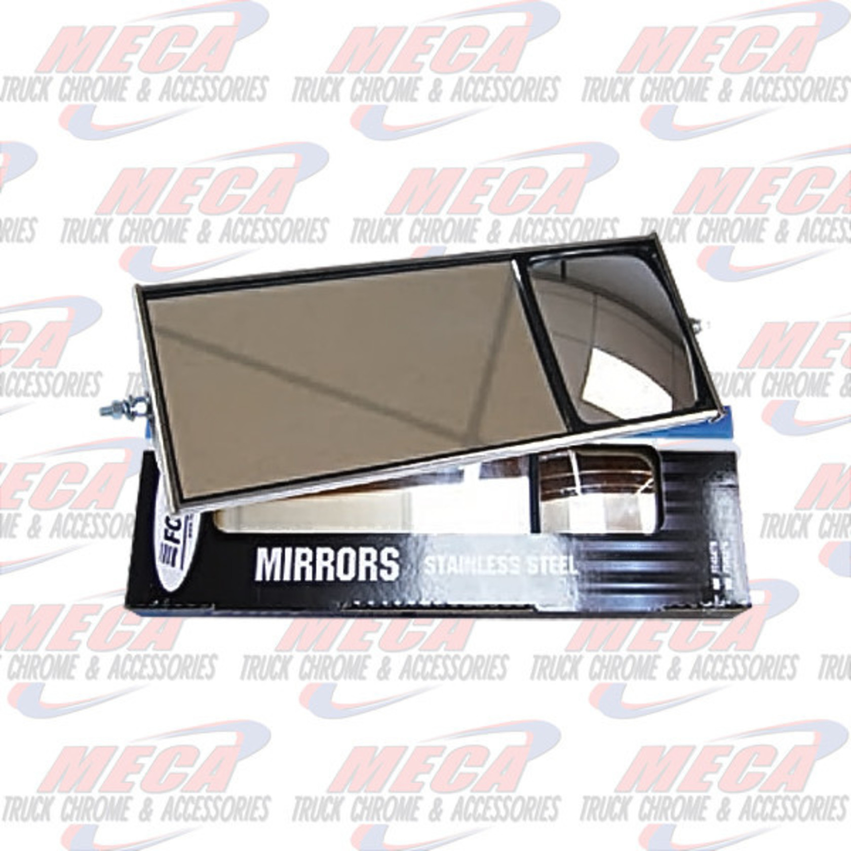 STANDARD CONVEX WEST COAST MIRROR 6-1/2 X16" - Meca Truck Chrome