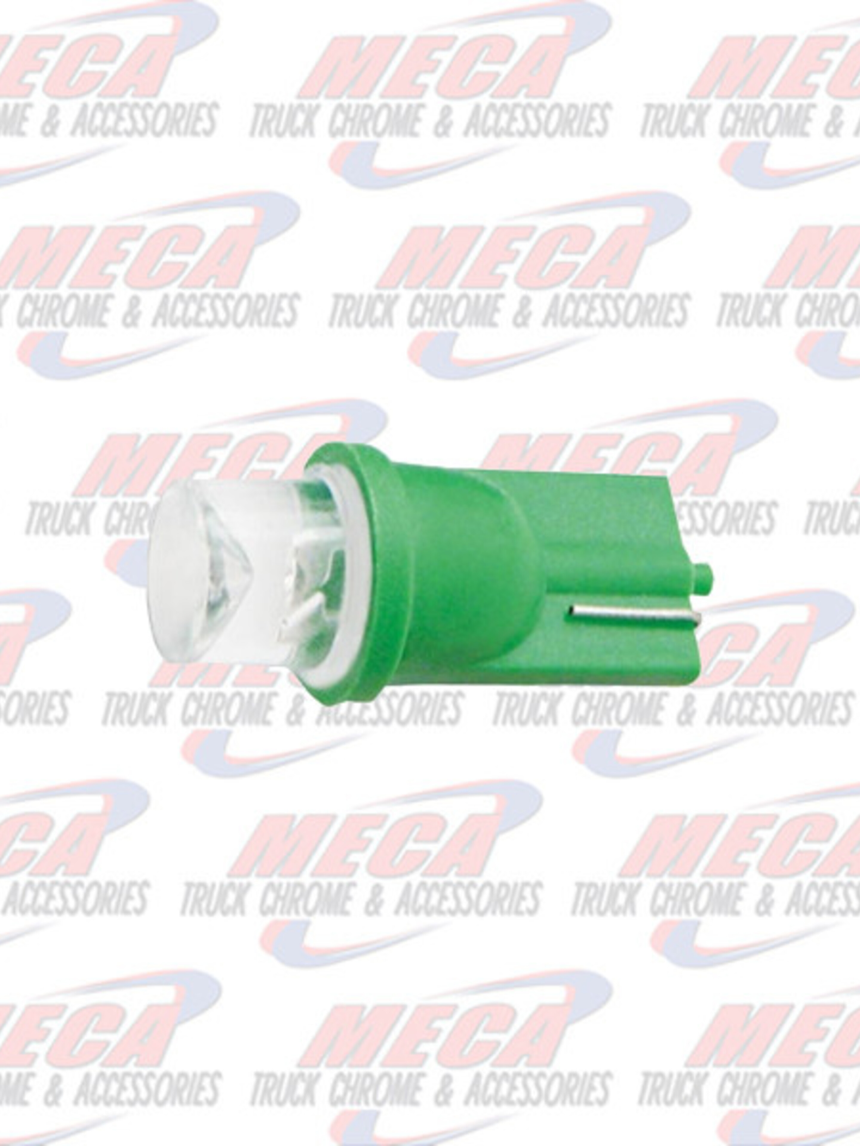 LED 194 BULB GREEN WEDGE BASE - Meca Truck Chrome