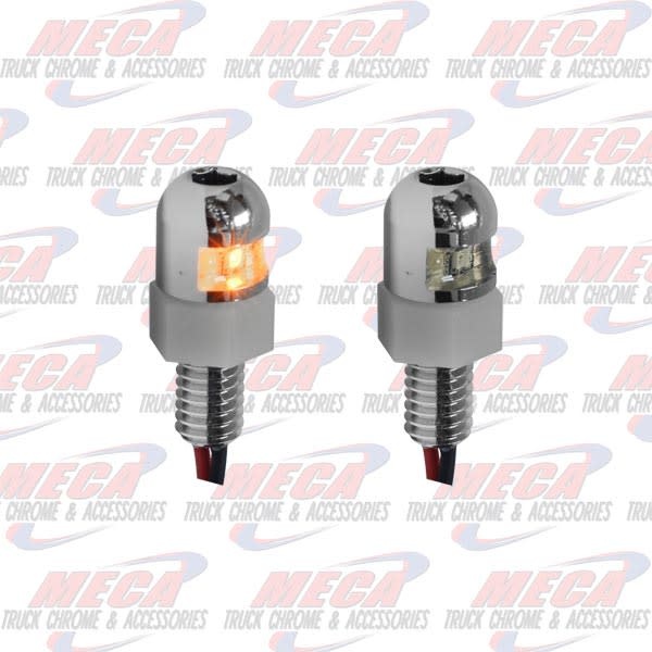 LED LICENSE FRAME BOLT AMBER FASTENER STAINLESS - Meca Truck Chrome