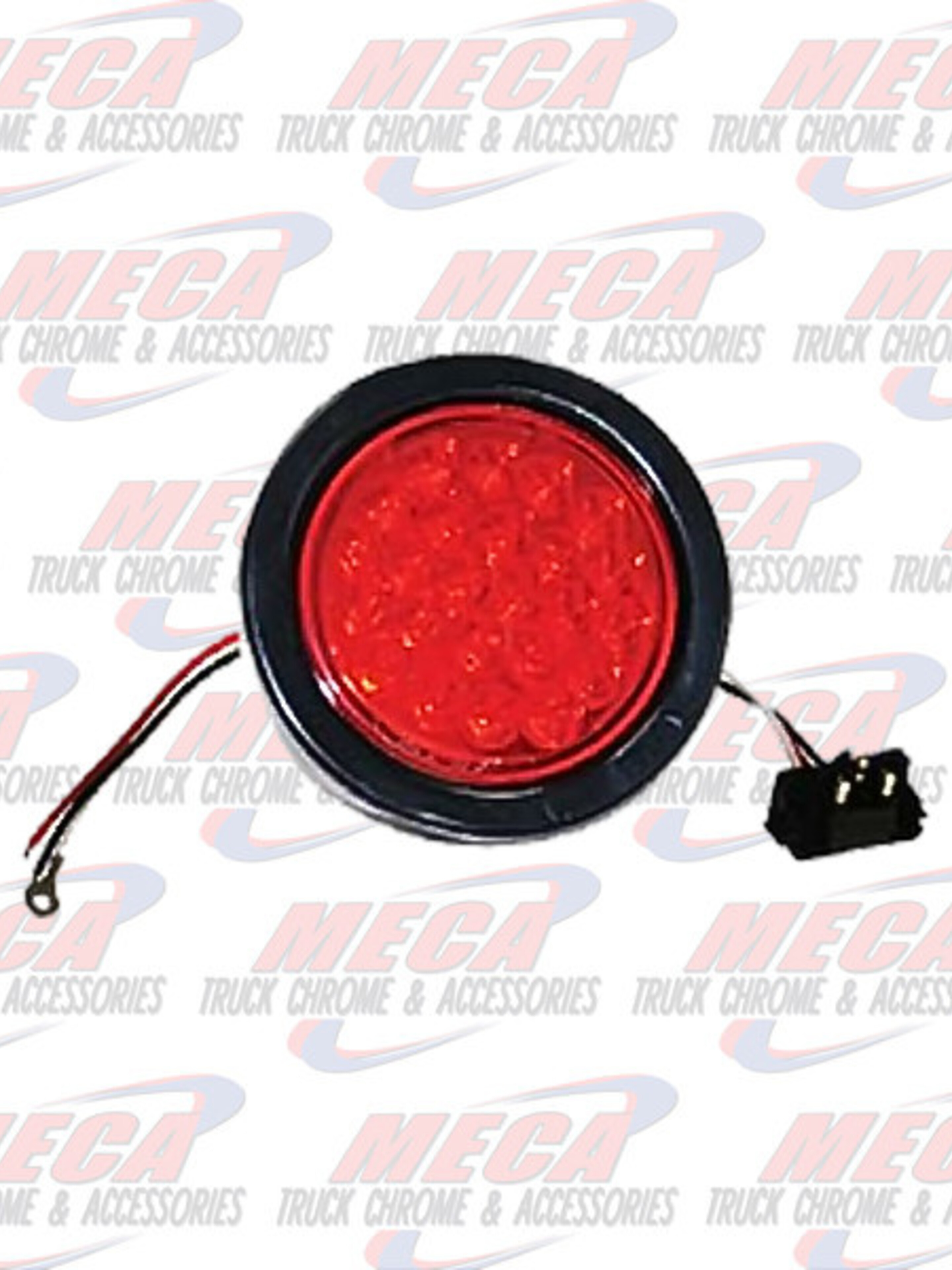 LED 4'' RED LIGHT 24V W/ 18 DIODES - Meca Truck Chrome