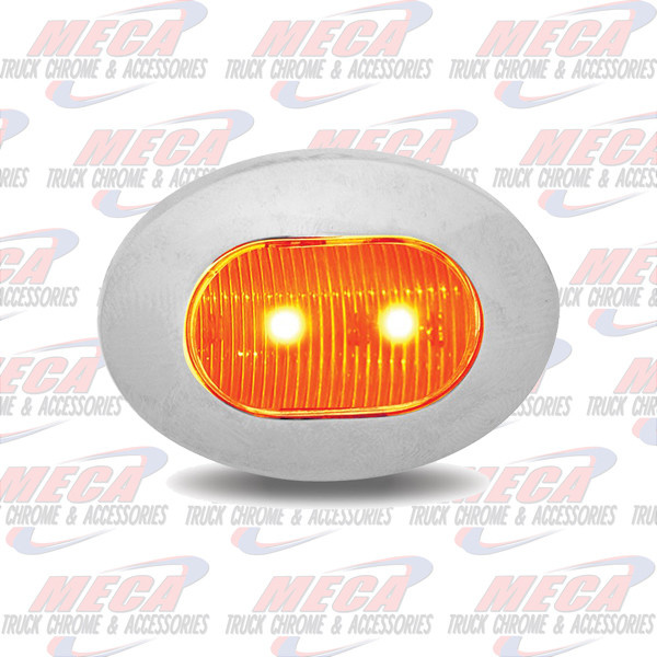 MINI LED OBLONG MULTI FUNCTION AMBER 3 WIRE - Meca Truck Chrome