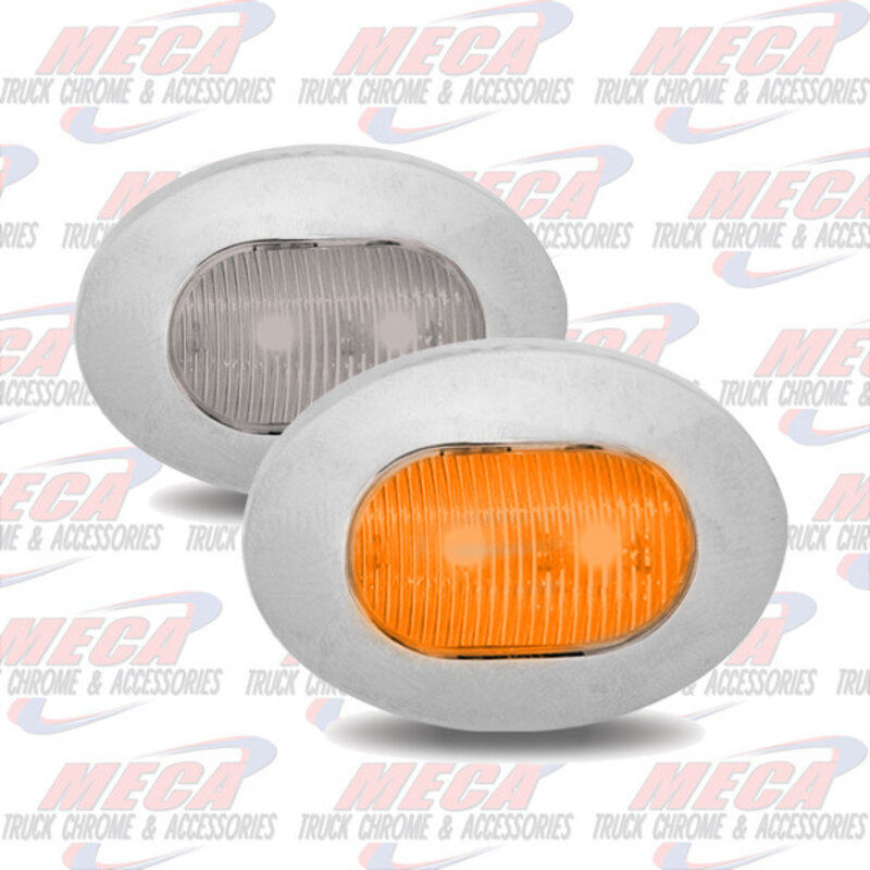 MINI LED OBLONG MULTI FUNCTION CLEAR AMBER 3 WIRE - Meca Truck Chrome