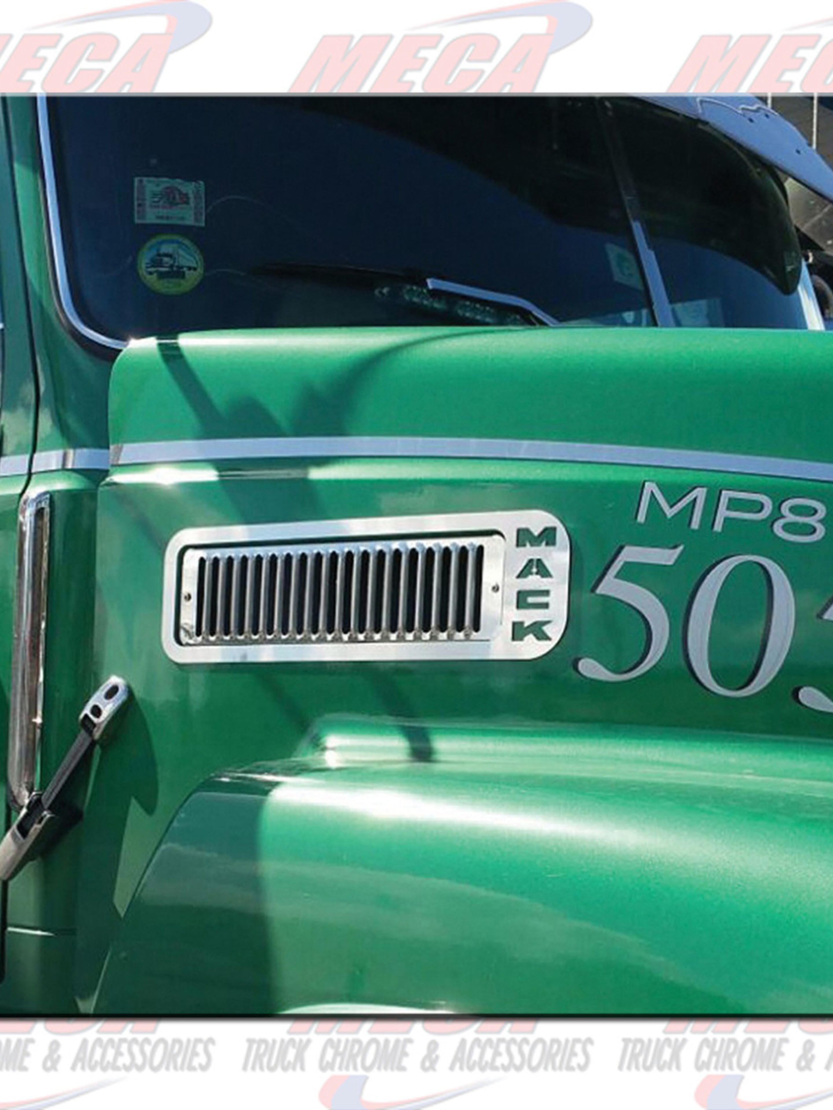 AIR INTAKE TRIM MACK CH WITH LOGO - Meca Truck Chrome