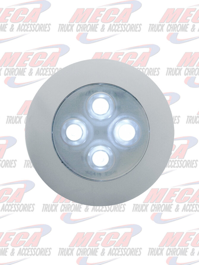 DOME LIGHT ROUND W/ 4 LED - Meca Truck Chrome