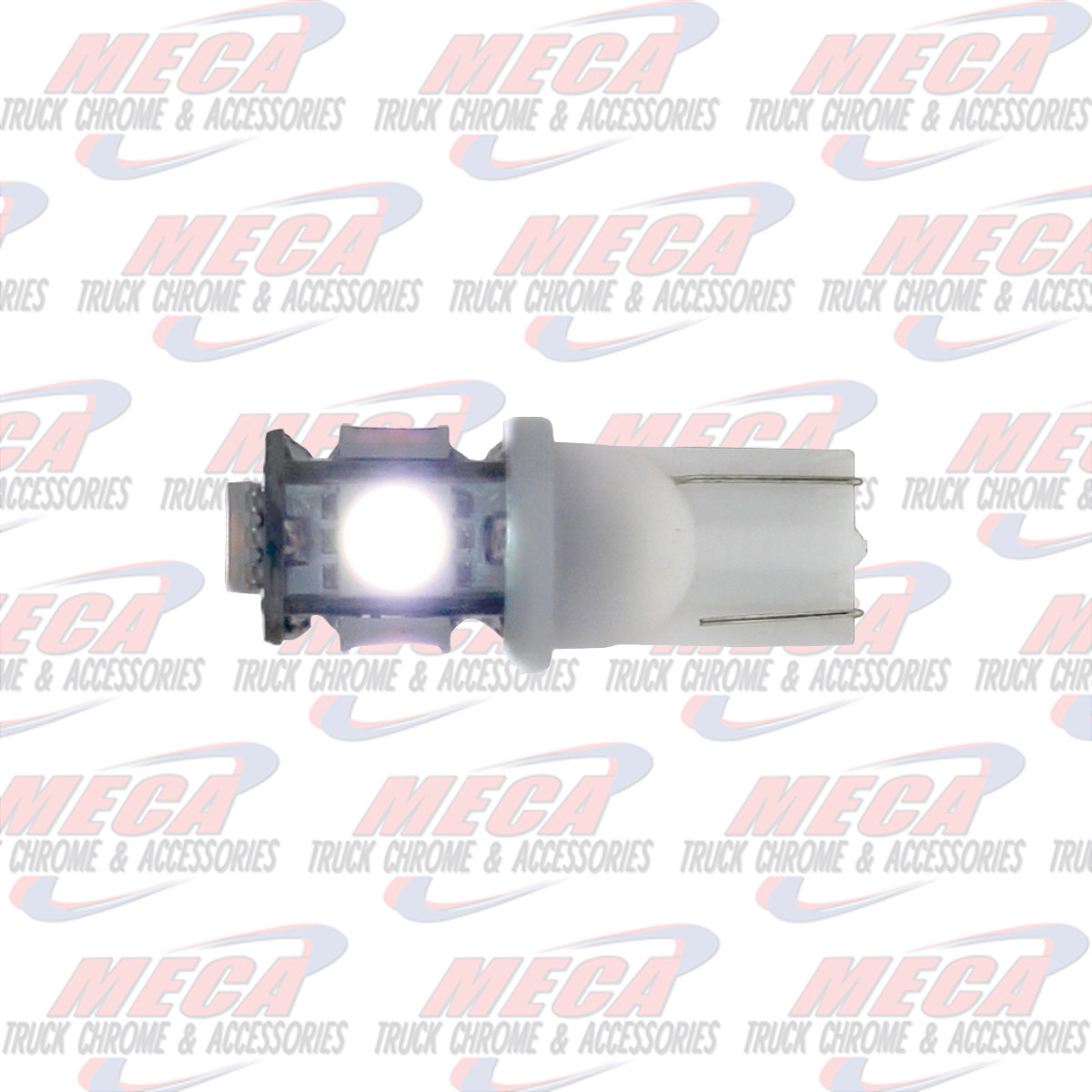 LED 194 BULB WHITE 5 LED 360 DEGREE single - Meca Truck Chrome